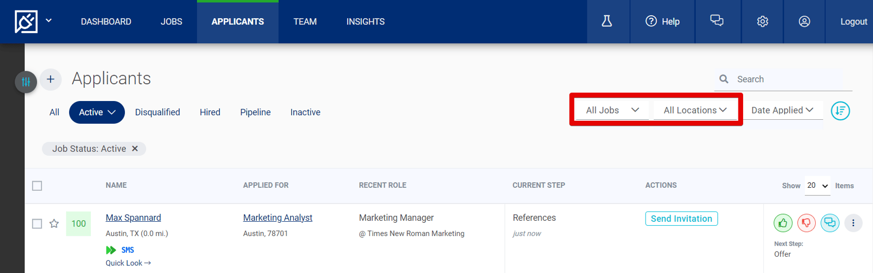 Managing your applicants